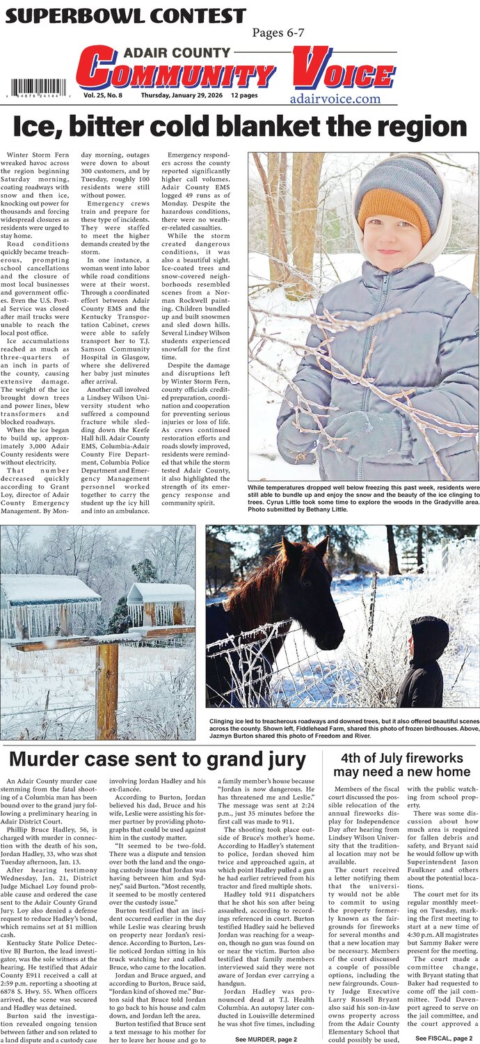 January 29, 2026 - Adair County Community Voice
