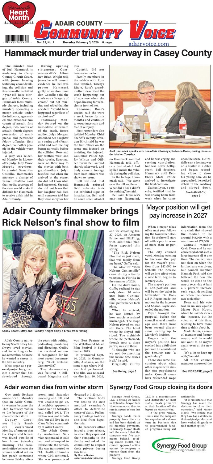 February 5, 2026 - Adair County Community Voice