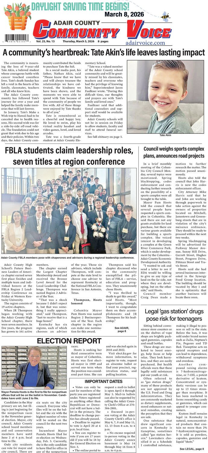March 5, 2026 - Adair County Community Voice