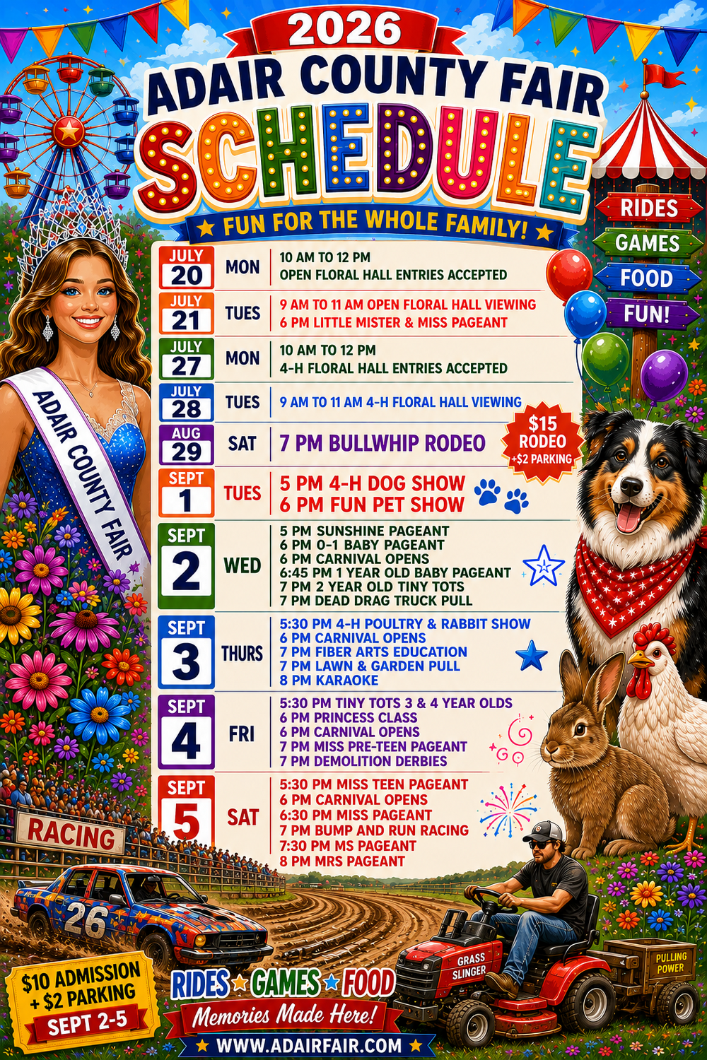 ADAIR COUNTY FAIR: Tradition and thrills moved to fall - Adair County ...