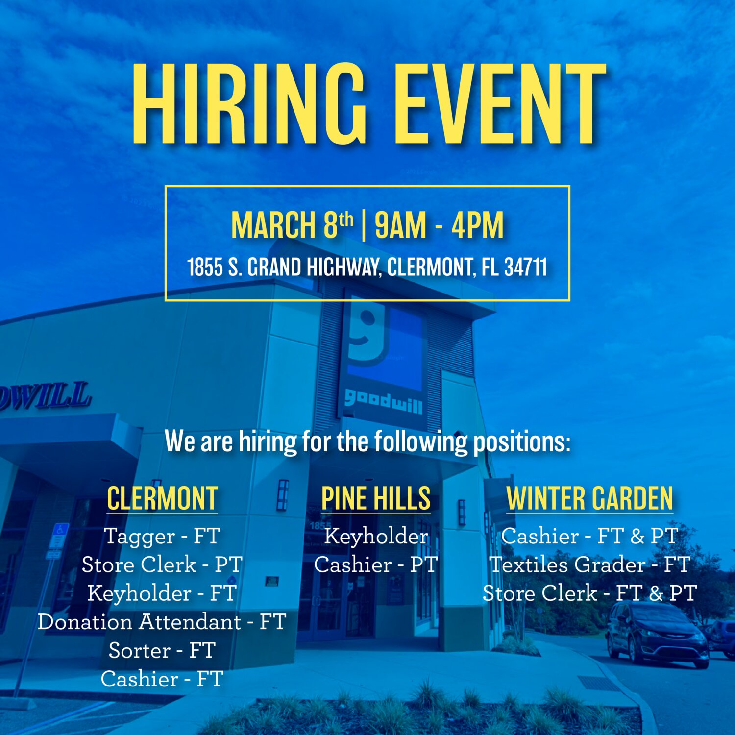 Goodwill to Host Hiring Event For Lake and Orange County Locations ...