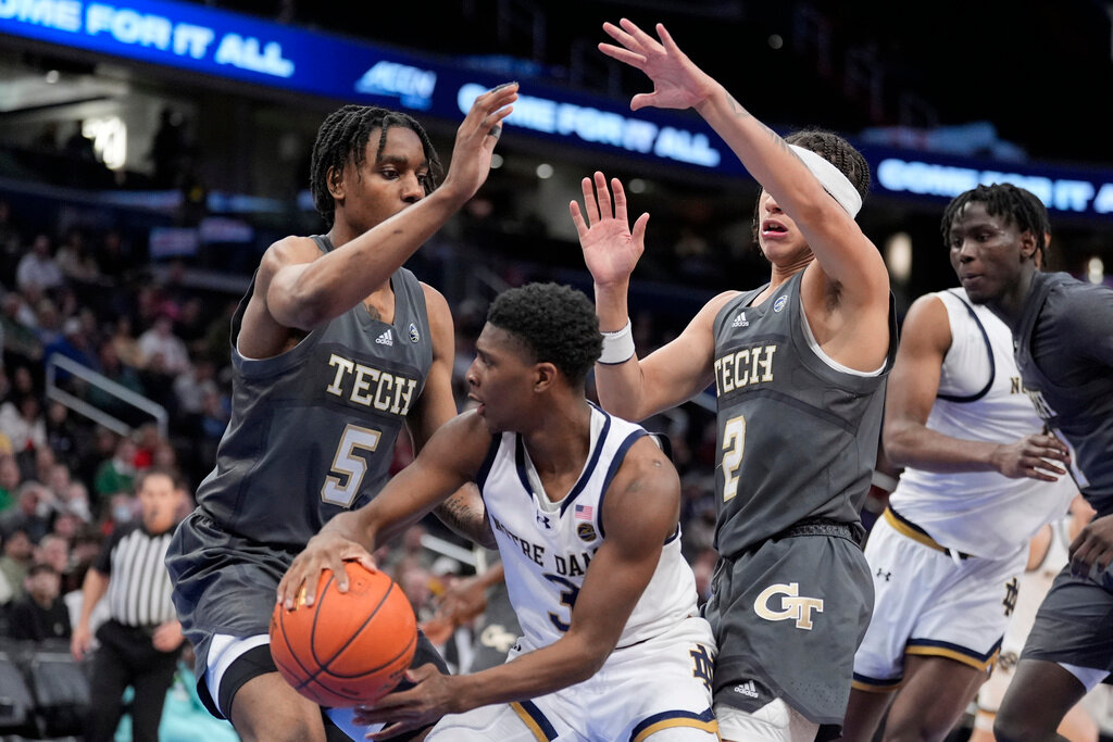 Freshmen Shrewsberry, Burton lift Notre Dame past Georgia Tech 84-80 in ...