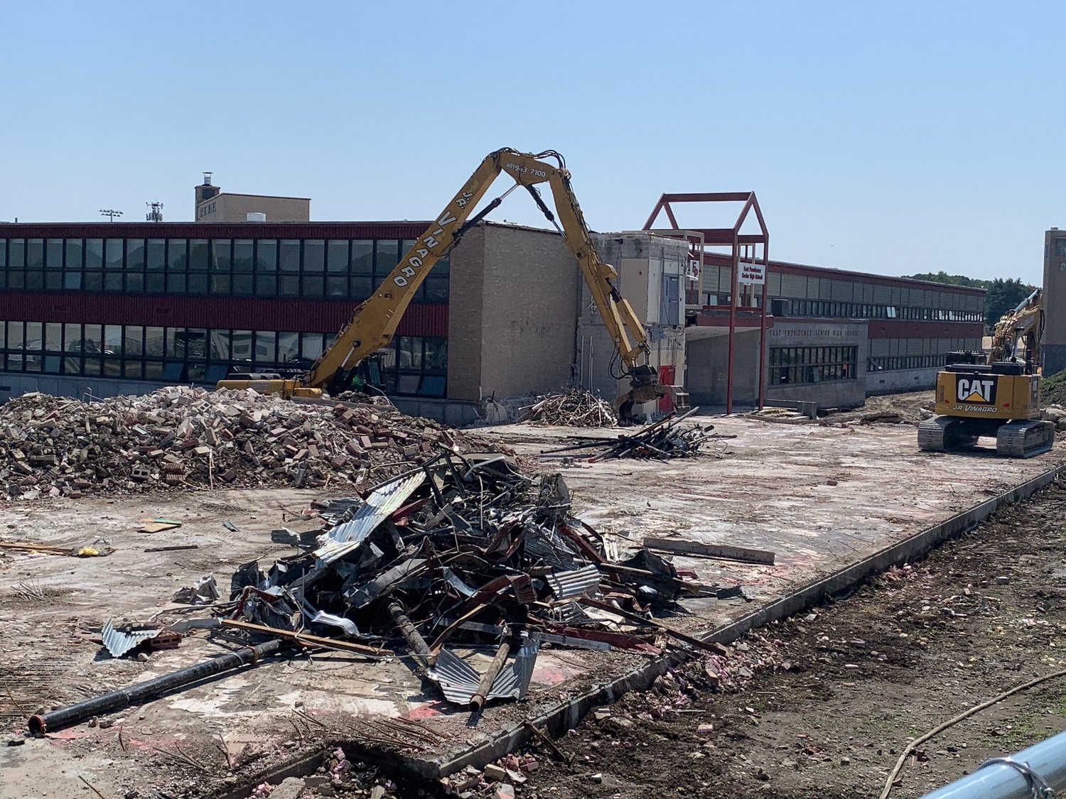 Final pieces of old EPHS addition are torn down | EastBayRI.com - News ...