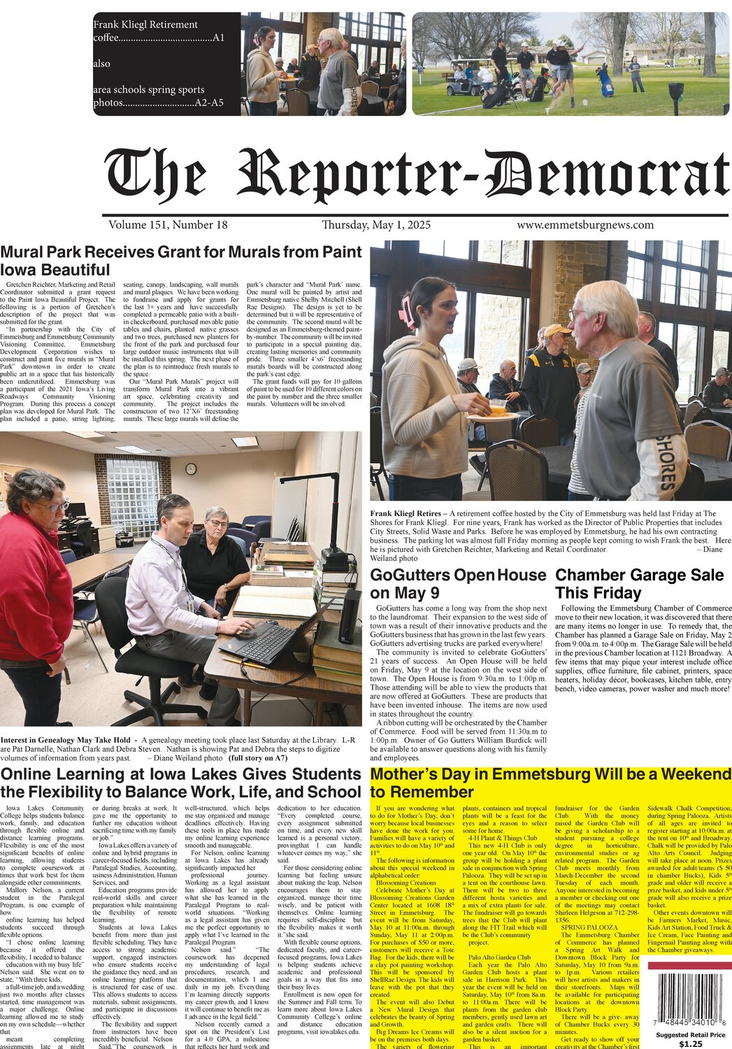 Emmetsburg Reporter-Democrat-May 1, 2025 - Emmetsburg Reporter Democrat
