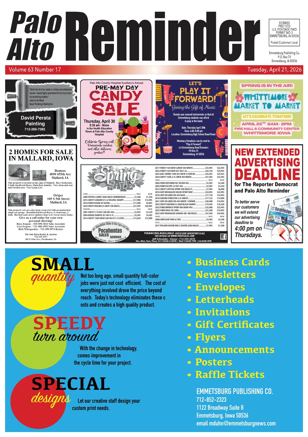 Palo Alto Reminder-April 21, 2026 - Emmetsburg Reporter Democrat