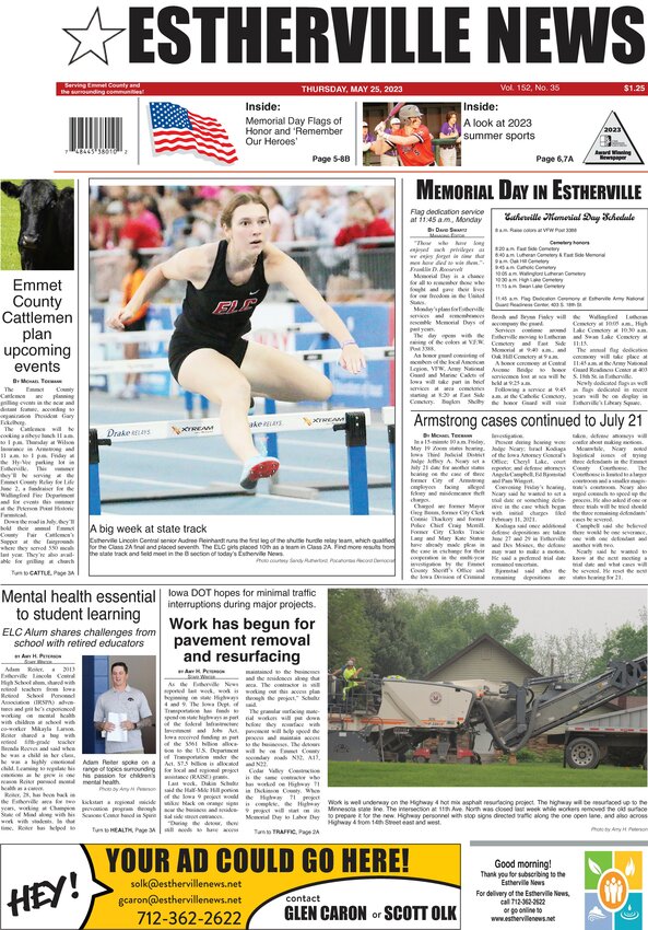 Thursday, May 25, 2023 - Estherville News Thursday, May 25, 2023 - Estherville News