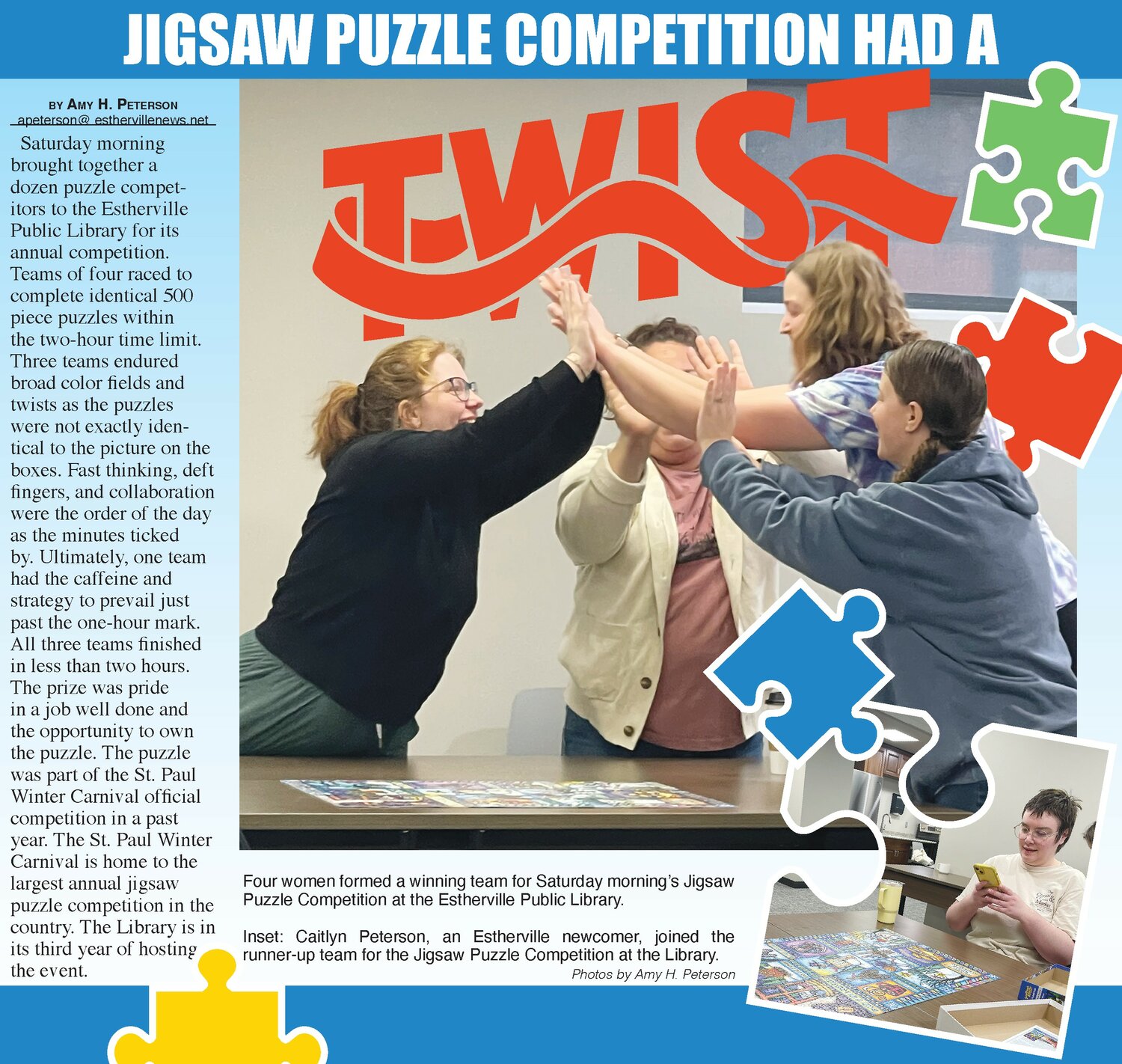 Jigsaw Puzzle competition had a twist - Estherville News
