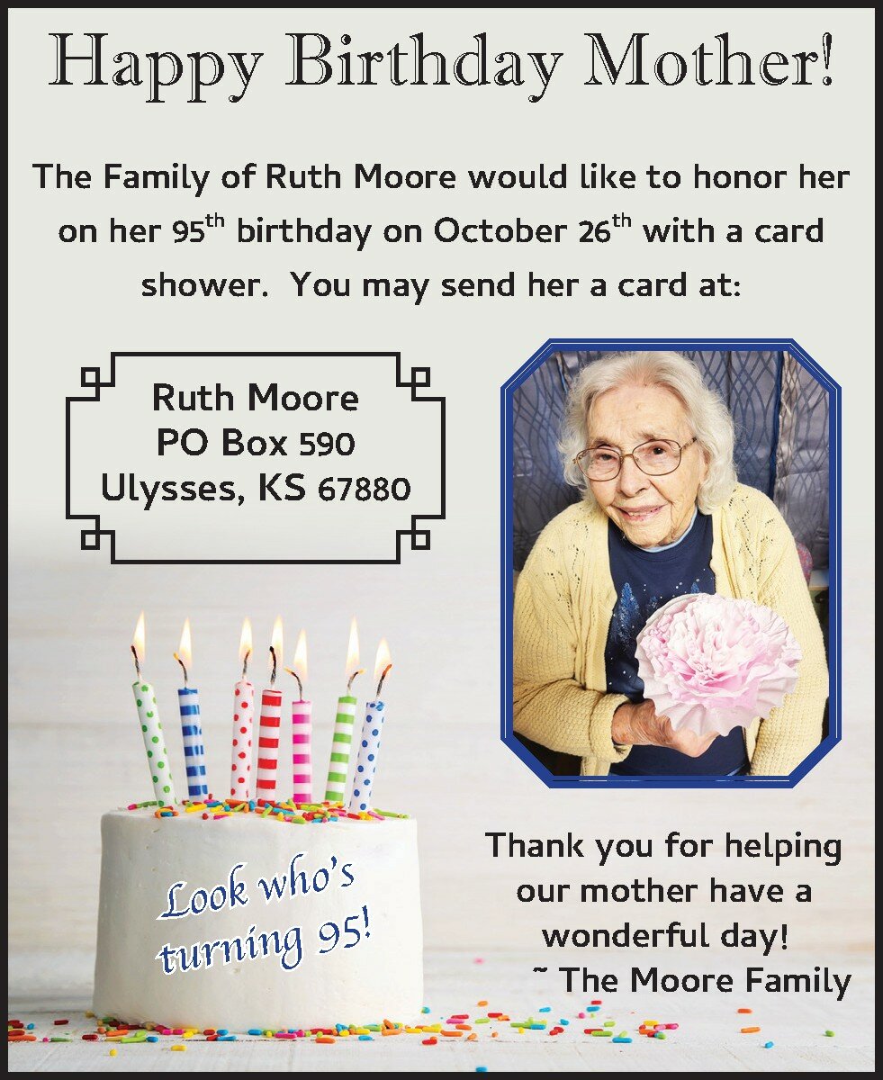 Happy Birthday Ruth Moore | The Ulysses News