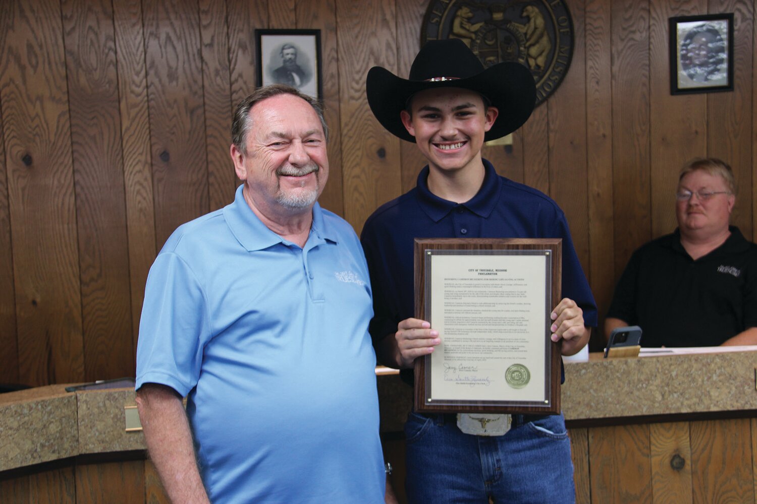 Truesdale teen receives honor from city for life-saving actions ...
