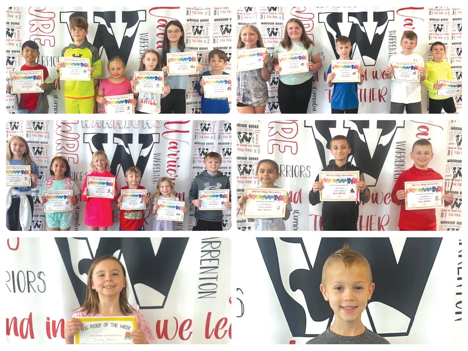 Warrior Ridge Elementary WOW winners - Warren County Record